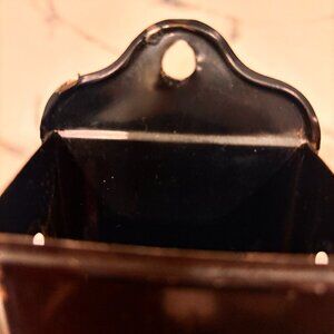 Kitchen | Vintage Wall Mount Black Painted Metal Tin Match Stick Holder ...
